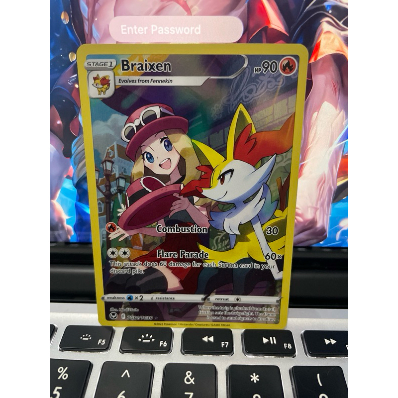 Jual Kartu Game Pokemon Braixen TG01/TG30 Silver Tempest Ultra Rare Full Art Holo English ...