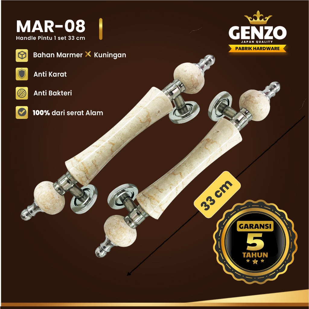 Jual GENZO Handle Pintu Rumah Minimalis Bahan Batu Marmer Mewah 33 cm 2 ...