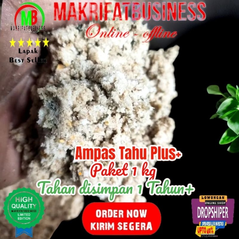 Jual Paket 1 Kg AMPAS TAHU PLUS PLUS++++ Bekatul Sekem Giling Janggel Giling Sayuran Asam Amino ...
