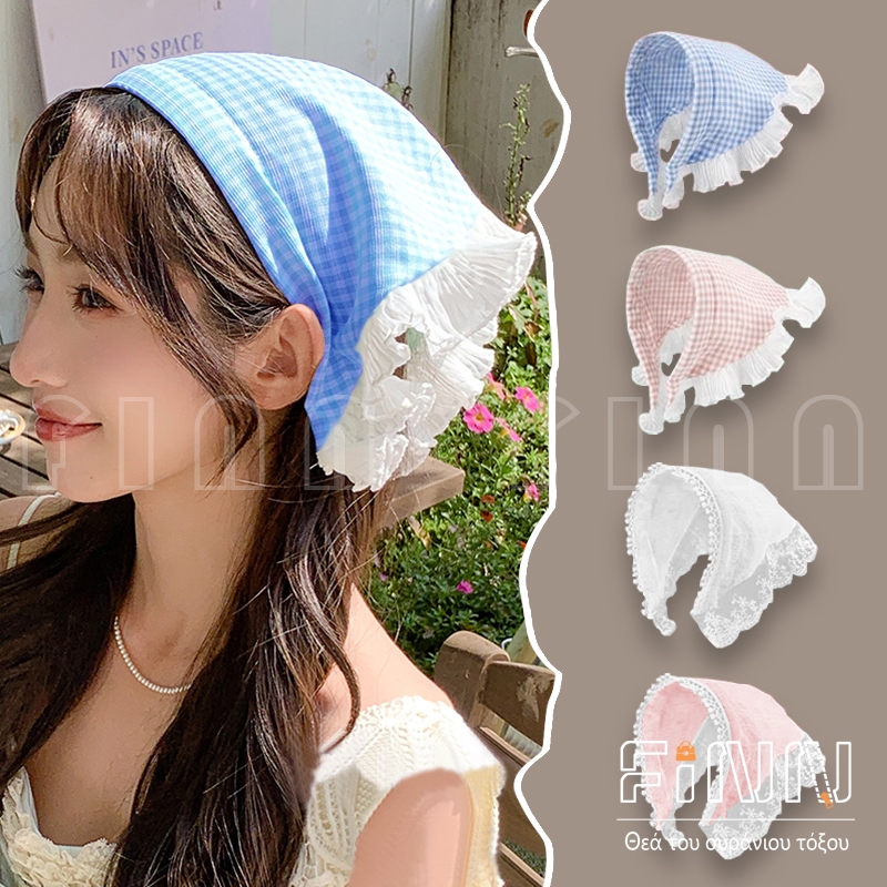 Jual Finn - Bando Aesthetic Lace Scarft Syal Rambut Renda Segitiga ...