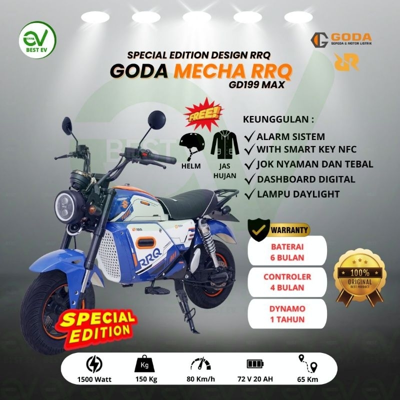 Jual Sepeda Listrik GODA TYPE MECHA RRQ 199 MAX | Shopee Indonesia