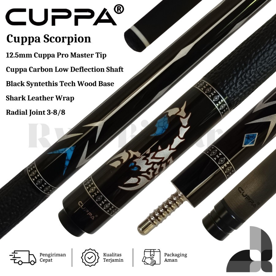 Jual Cuppa Scorpion Y1 Carbon | Stick Billiard Premium - Ryto BL ...