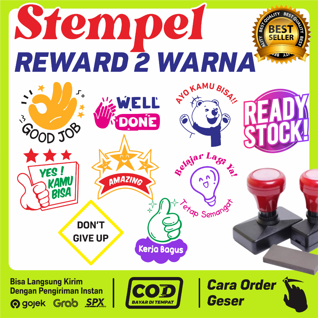 Jual stempel reward 2 WARNA | stempel otomatis | stempel sudah terisi ...