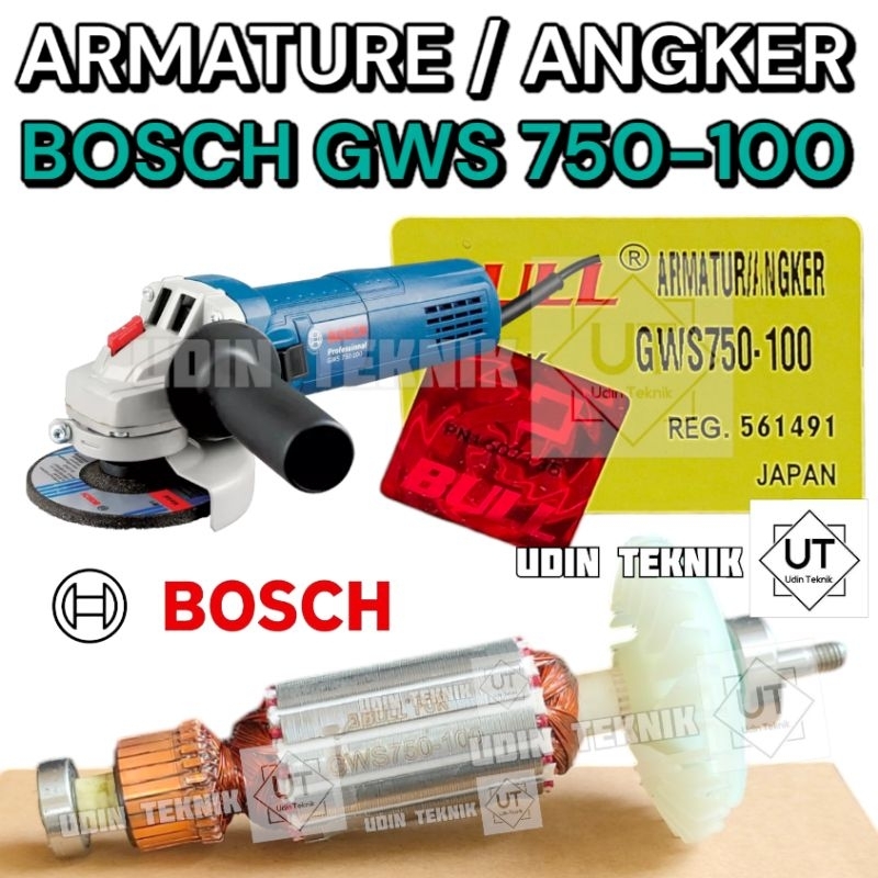 Jual ARMATURE BOSCH GWS750-100 ANGKER MESIN GERINDA 4" BOSCH GWS 750 ...
