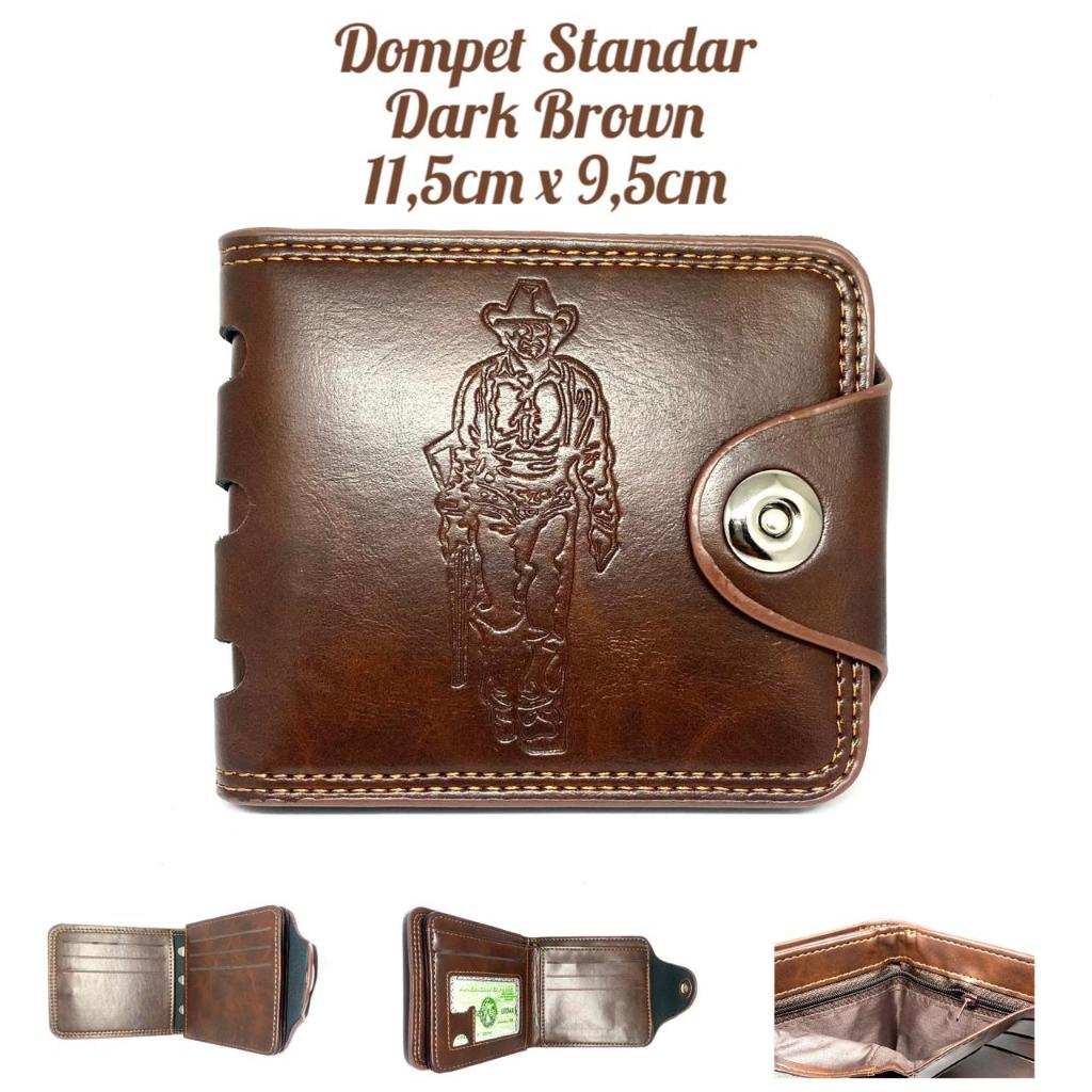 Jual Dompet Pria Dompet Ukuran Standar Dark Brown 11.5cm x 9.5cm Bahan ...