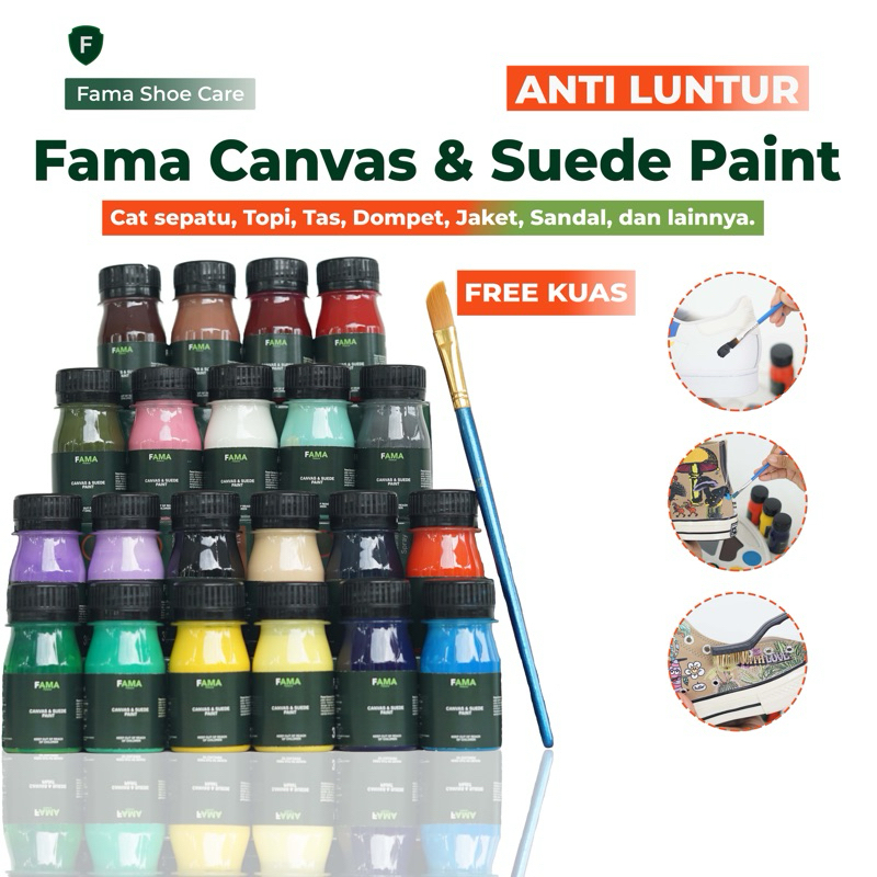 Jual Fama Shoe Care - Cat Canvas 60ml - Bonus Kuas - Cat Suede - Fama ...