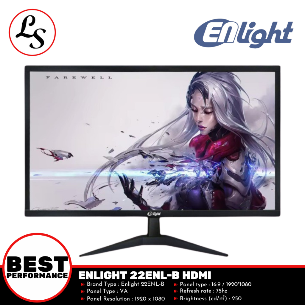 Jual ENLIGHT MONITOR 22ENL-B 22" 75Hz 5ms VGA HDMI | Shopee Indonesia