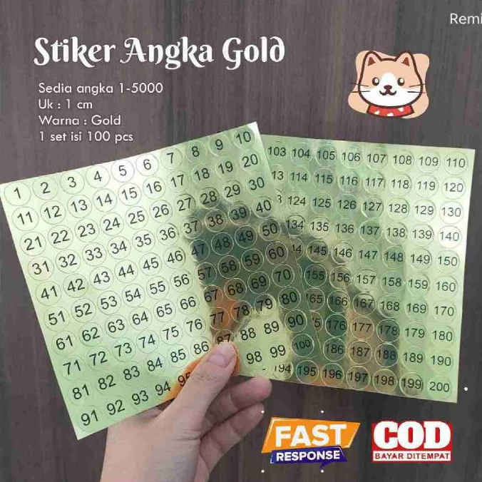 Jual Stiker GOLD angka 1-100 untuk ditempel di Angpao Wedding | Shopee ...