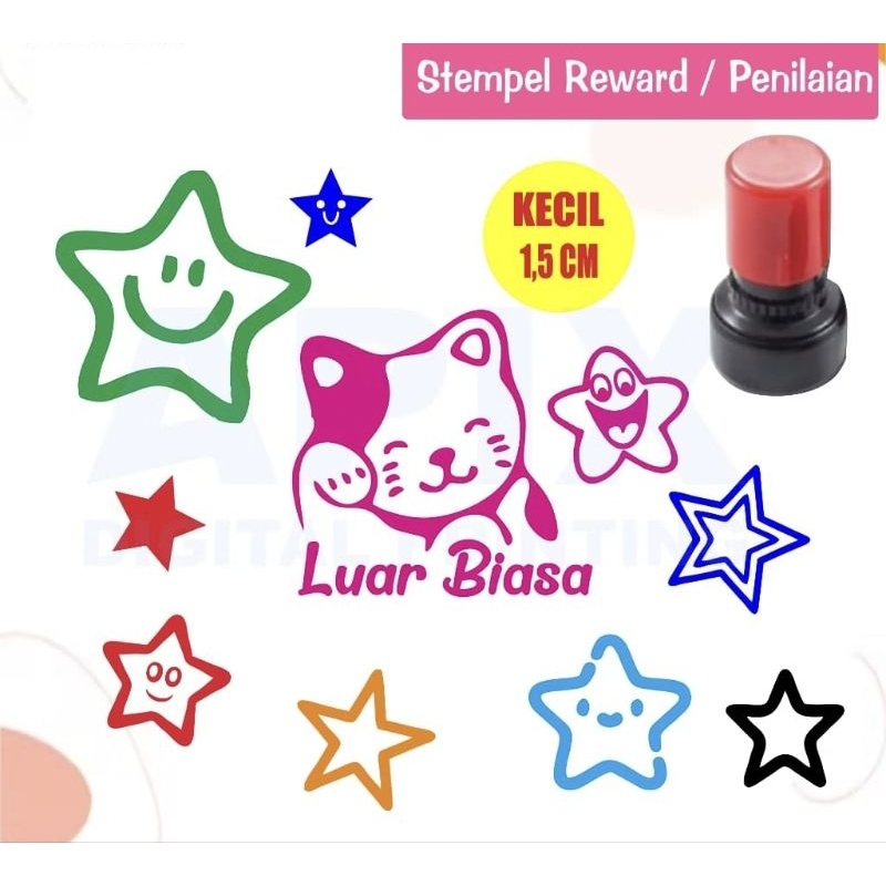 Jual Stempel Guru BINTANG [KECIL] Star teacher STAMP Penilaian Rewards ...