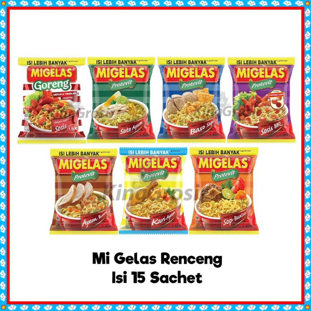 Jual MiGelas Renceng Isi 15 Sachet / Mi Instan / Mie Gelas / Mi Gelas ...