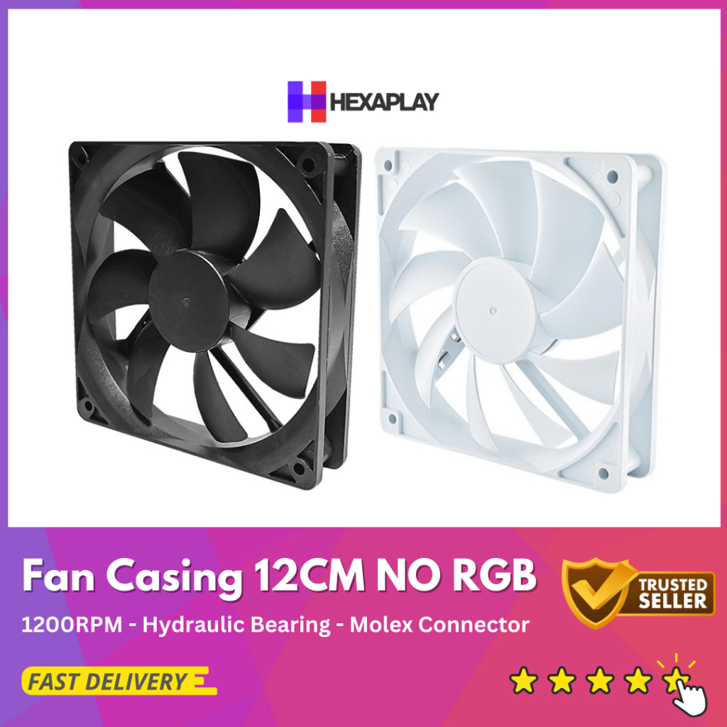 Jual Fan Casing 12CM Standard NON RGB | Socket Molex | Fan PC 12CM ...