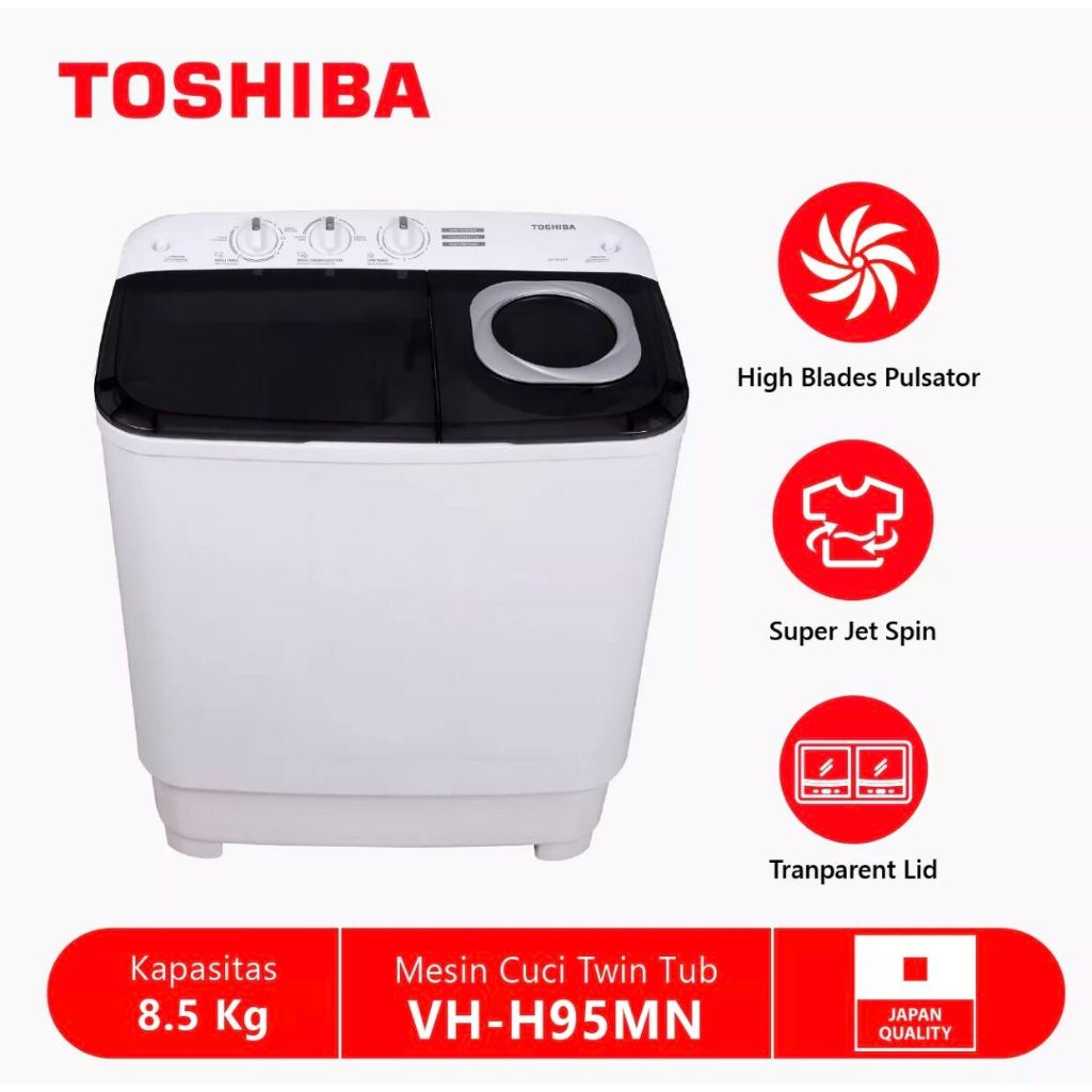 Jual Mesin Cuci Toshiba VH-H85MN 7,5Kg / VH-H95MN Mesin Cuci 2 Tabung ... Jual Mesin Cuci Toshiba VH-H85MN 7,5Kg / VH-H95MN Mesin Cuci 2 Tabung ...