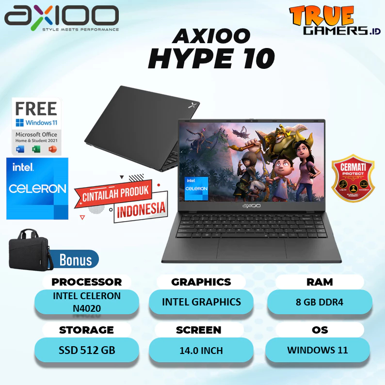 Jual LAPTOP MURAH AXIOO HYPE 10 N4020 RAM 8GB SSD 512GB | Shopee Indonesia