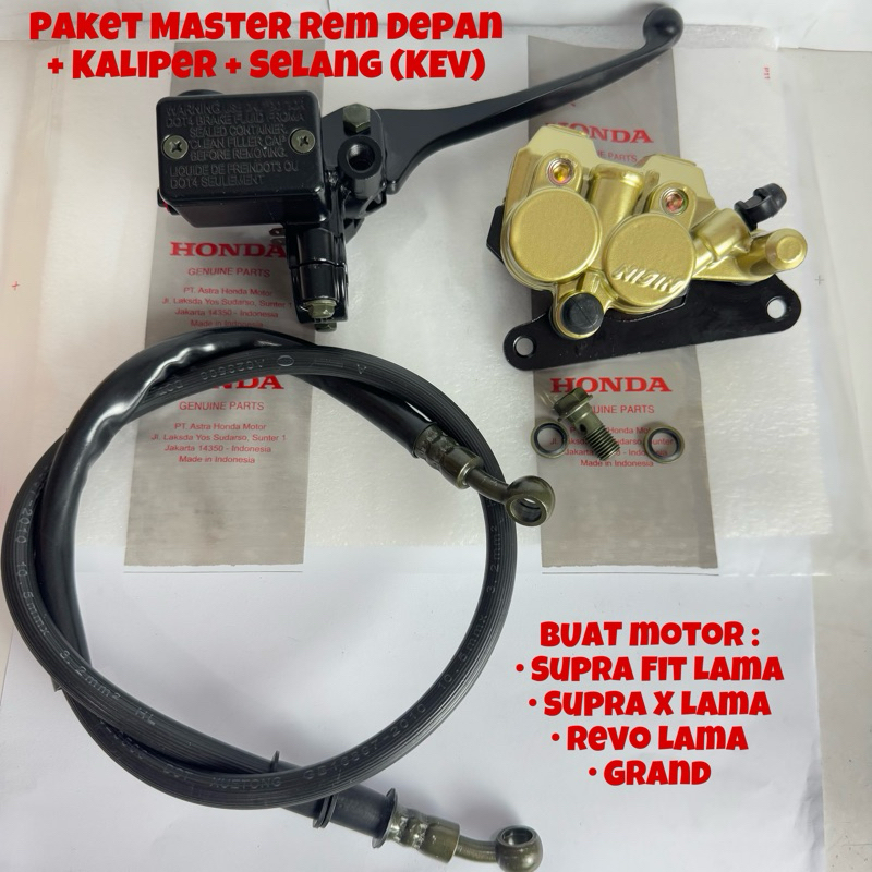 Jual Paket Master Rem Depan + Selang + Kaliper(KEV) Buat Motor Supra Fit Lama, Supra X Lama ...