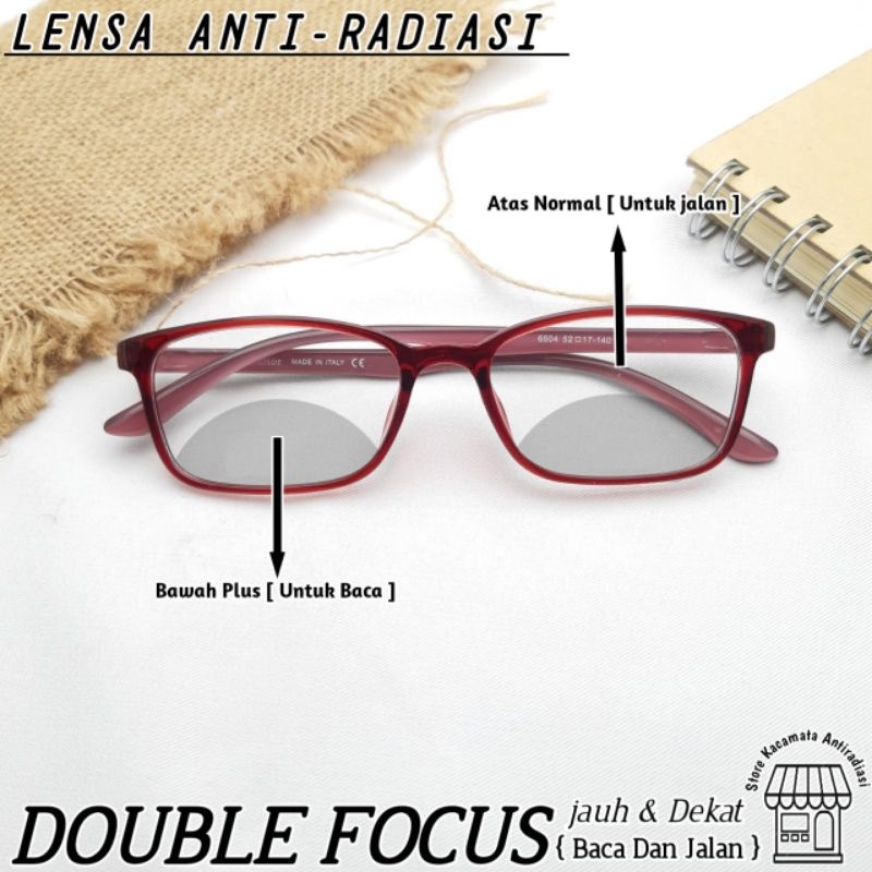 Jual Kacamata Double Focus Baca Dan Jalan Pria/Wanita Kacamata Baca Dan Jalan Normal Dan Plus ...