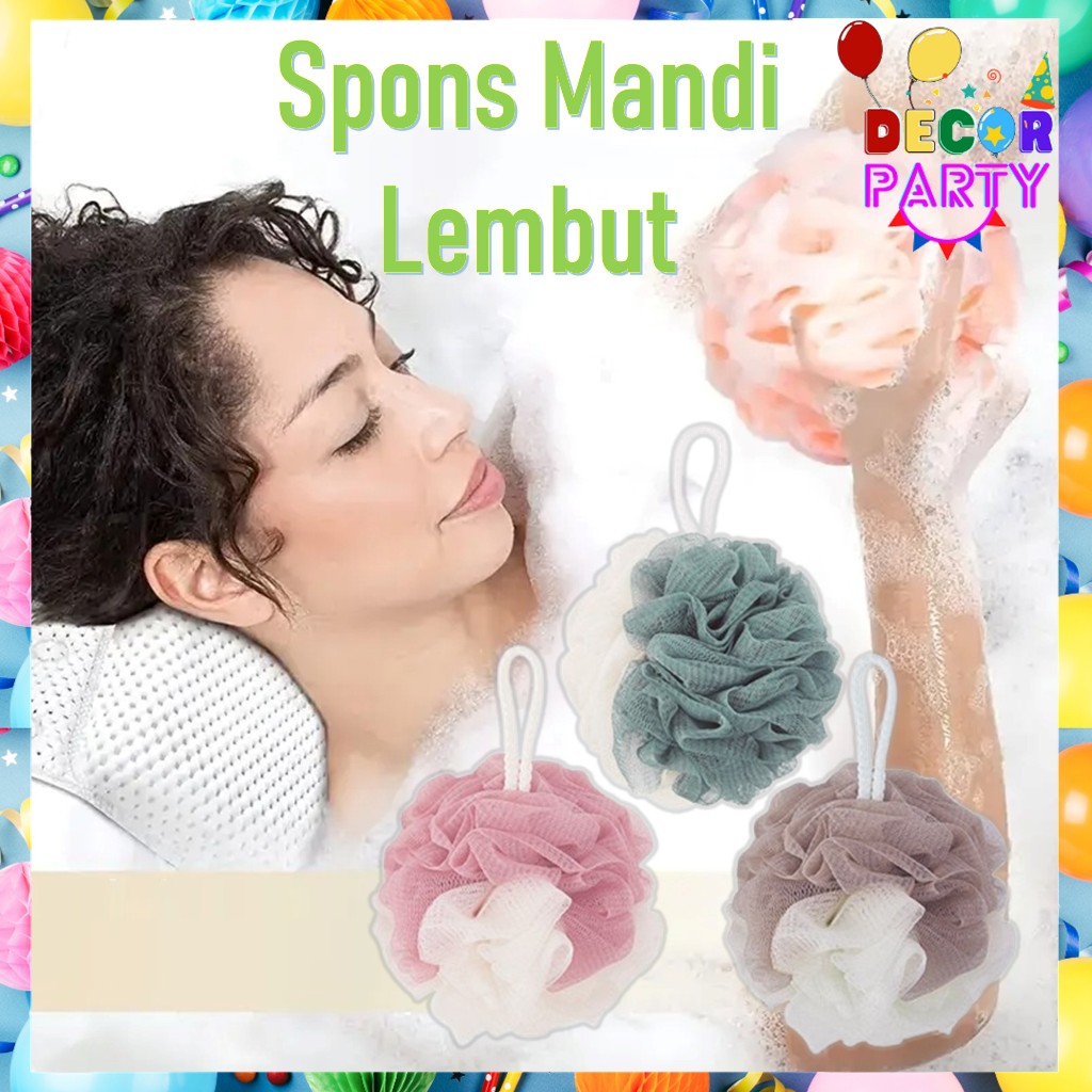 Jual DP Spons Mandi Jaring Bulat Tebal Shower Puff For Bathing And Back ...