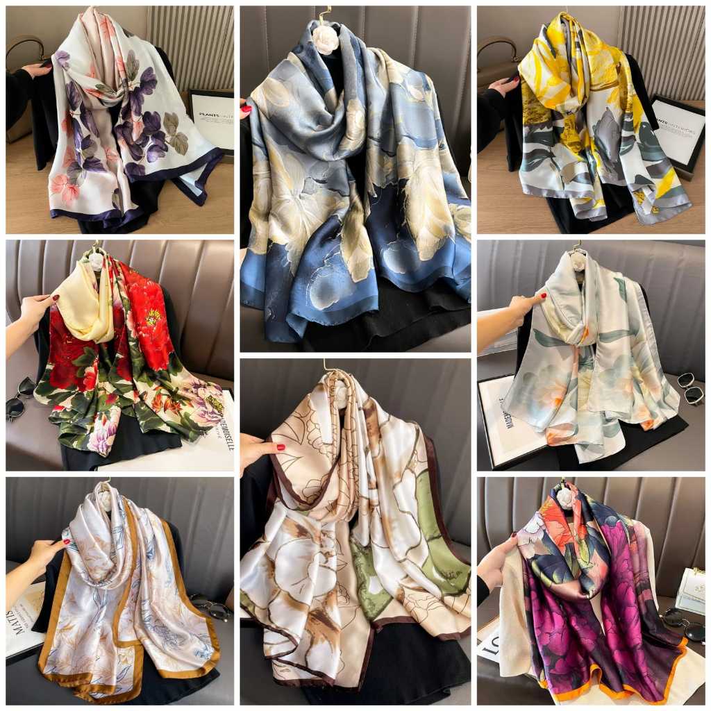 Jual Fashionable Scraf Syal Sutra Original 180x90 Pashmina Import ...