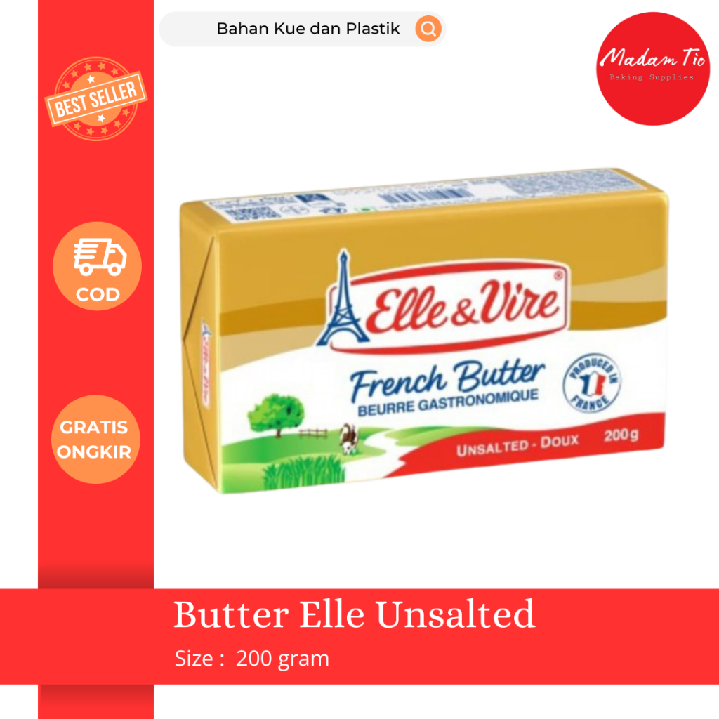 Jual Butter Elle Unsalted 200gram 1pcs | Shopee Indonesia