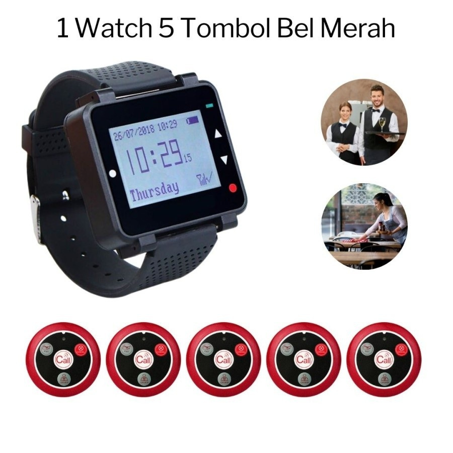 Jual BELL TOMBOL BEL BUTTON BASE JAM TANGAN WATCH RECEIVER PAGER TABLE ...