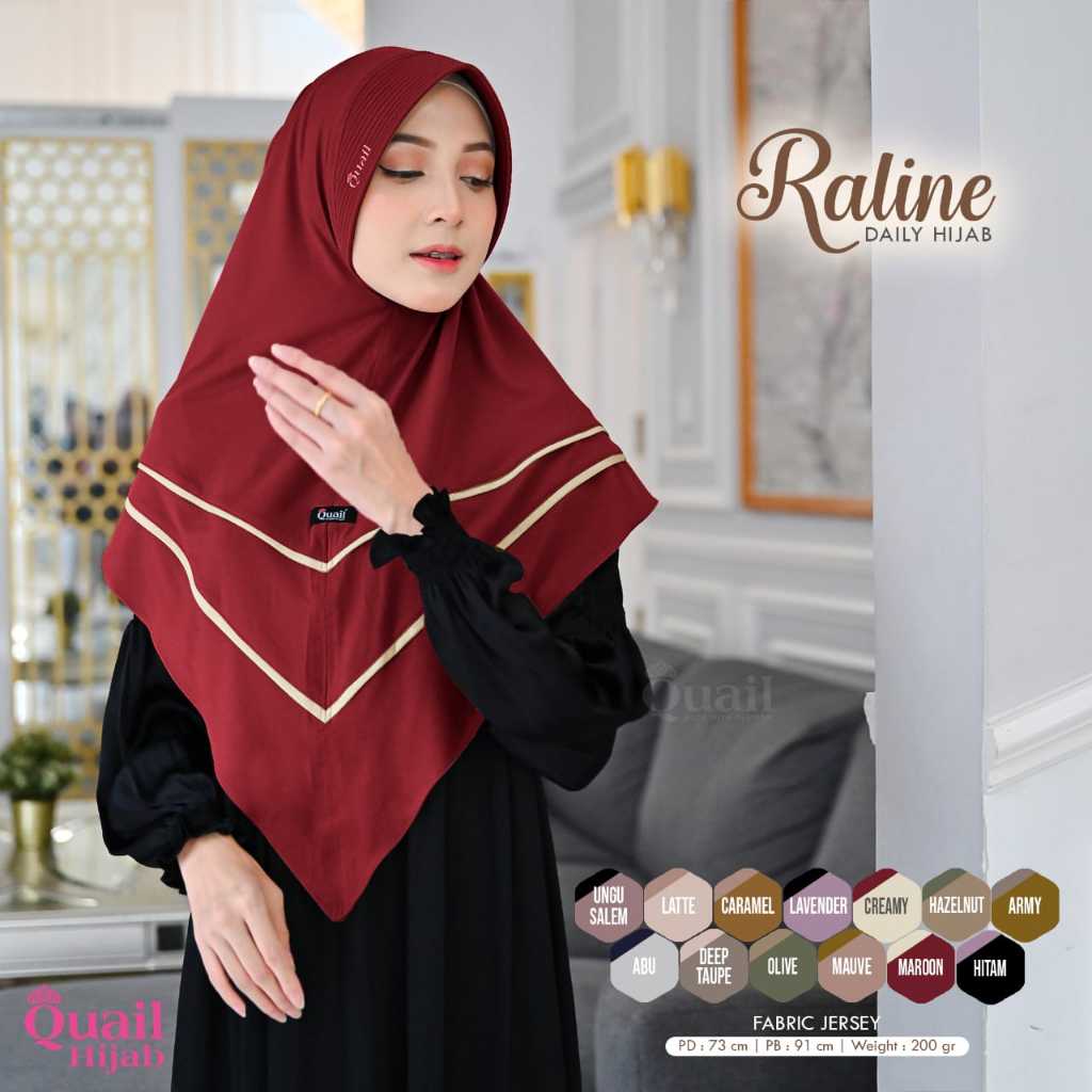 Jual Raline Daily Jilbab Original Quail Hijab Wanita Fabric Jersey ...