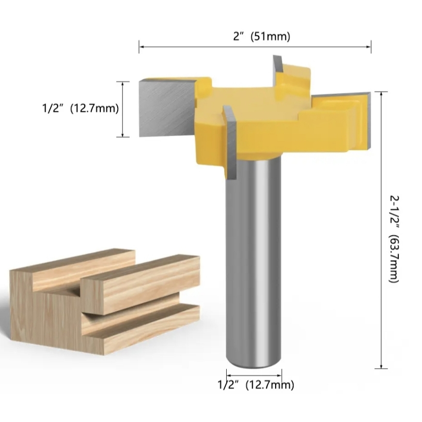 Jual Mata Router Profil Slotting Bit shank 1/2 inch 4 blade Woodworking ...