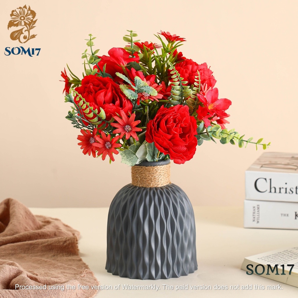 Jual Kombinasi bunga Tahun Baru 【Selamat Tahun Baru】Set Vas Bunga ...