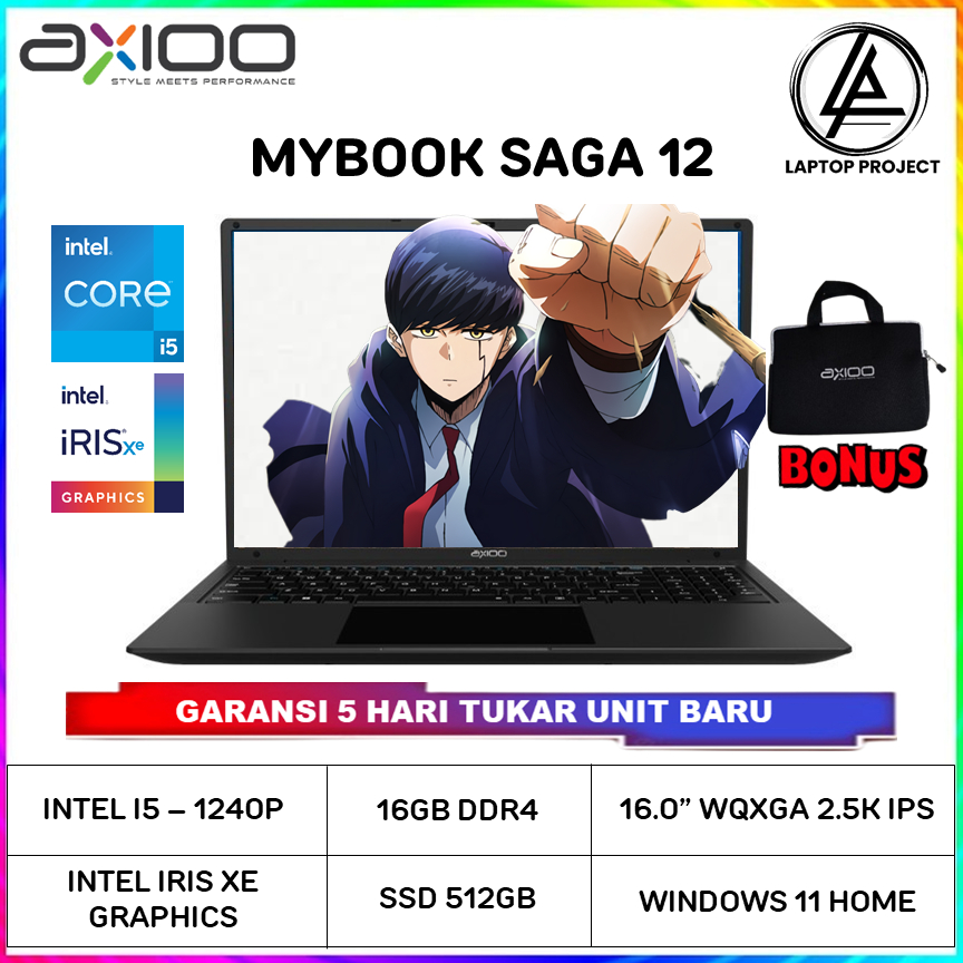 Jual Axioo Mybook Saga 12 Intel i5-1240P 16GB SSD 512GB 16" Intel UHD ...