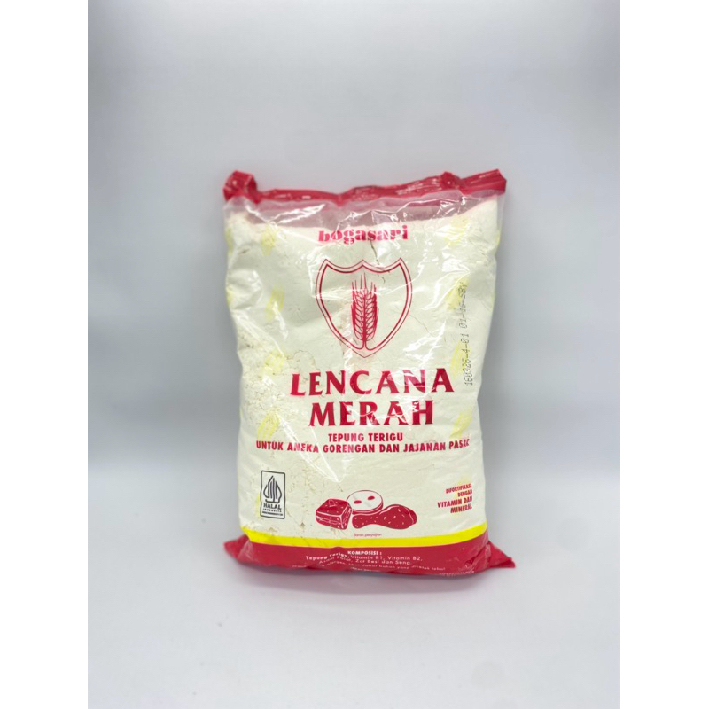 Jual TEPUNG TERIGU LENCANA MERAH 1KG / TEPUNG BAHAN KUE LENCANA 1000gr ...
