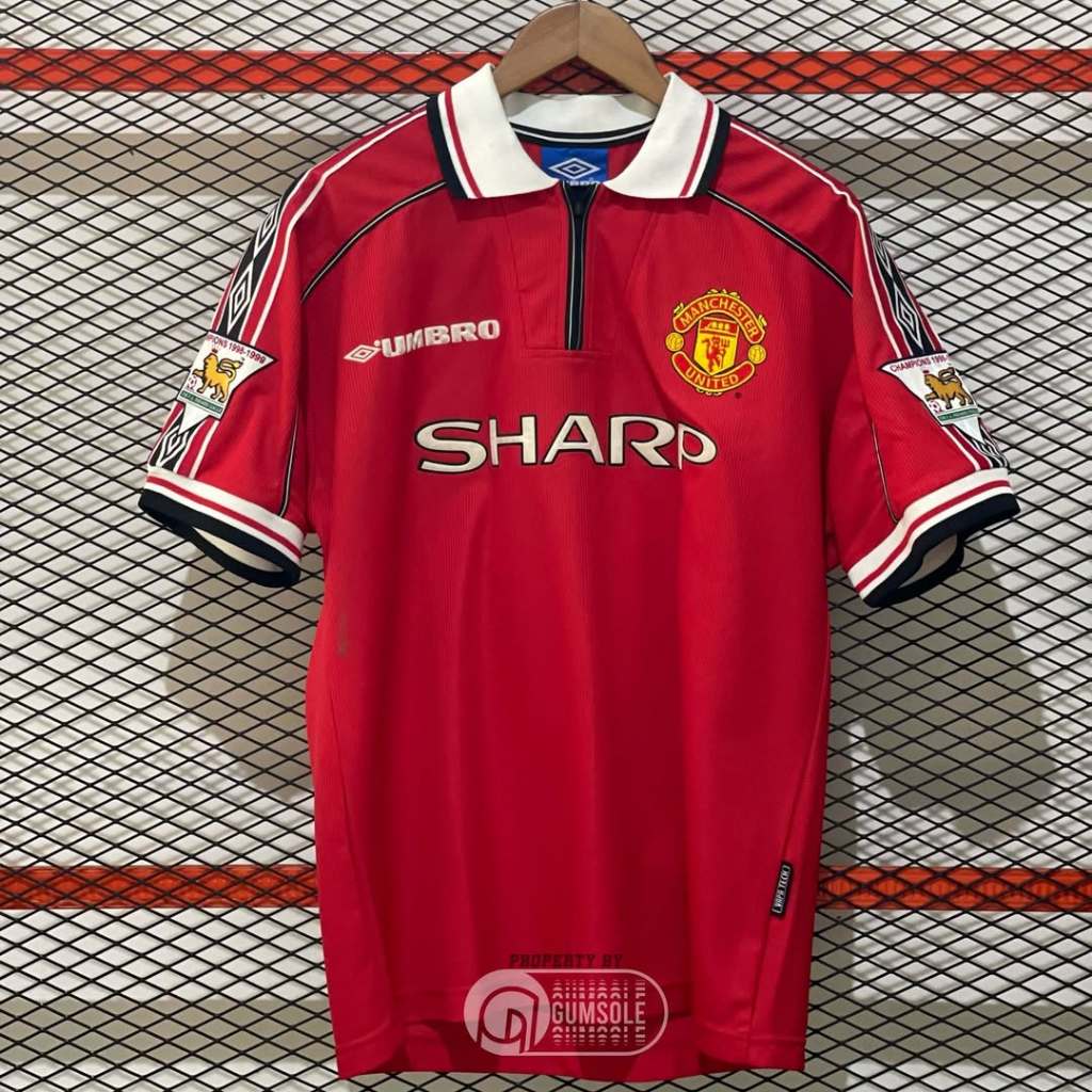 Jual MANCHESTER UNITED UMBRO 1998 TREBLE WINNER JERSEY | Shopee Indonesia
