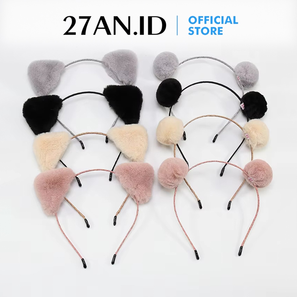 Jual ( 27AN.ID ) Bando Telinga kucing H560 Bando Wanita Bulu Halus ...