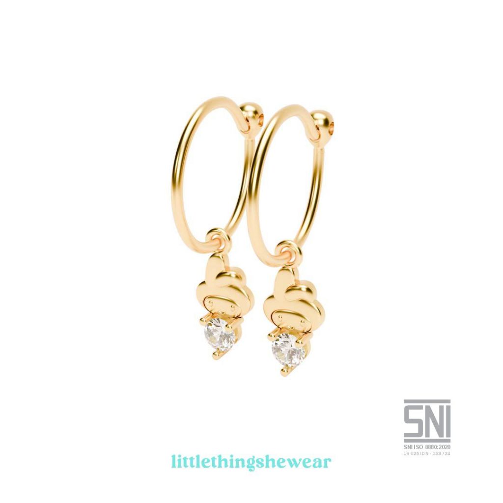 Jual LITTLETHINGSHEWEAR - Anting Emas Anak DAISY melody Swarovski ...
