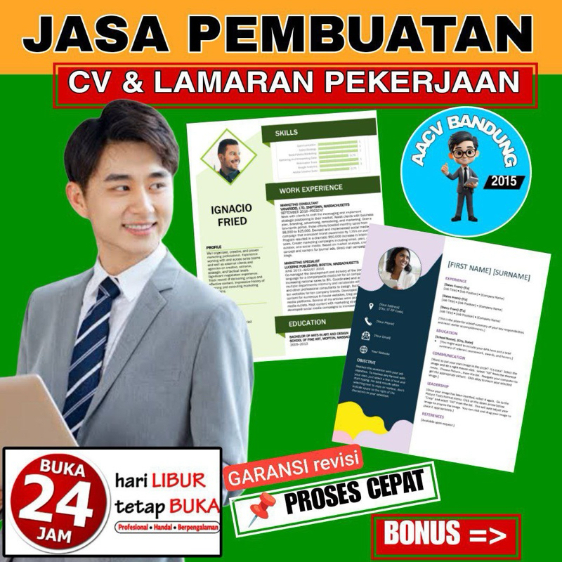 Jual JASA PEMBUATAN CV LAMARAN PEKERJAAN SESUAI STANDAR ATS FRIENDLY PROSES CEPAT HITUNGAN JAM ...