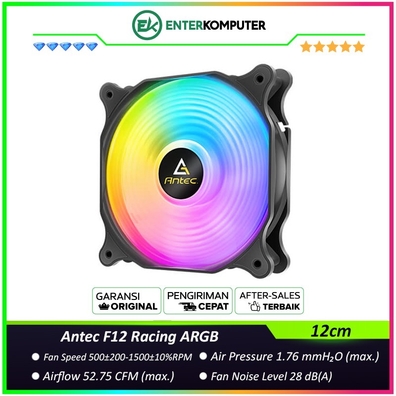 Jual Antec F12 Racing ARGB Single Pack - 12CM ARGB PWM FAN | Shopee Indonesia