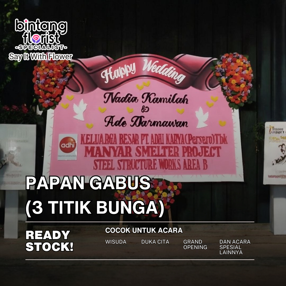 Jual Karangan Bunga Papan Gabus Styrofoam Busa 3 Titik Bunga Malang ...