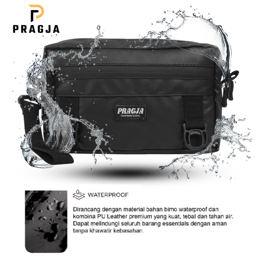 Jual PRAGJA Hand bag 2in1 Tas pria serbaguna Waterproof | Shopee Indonesia