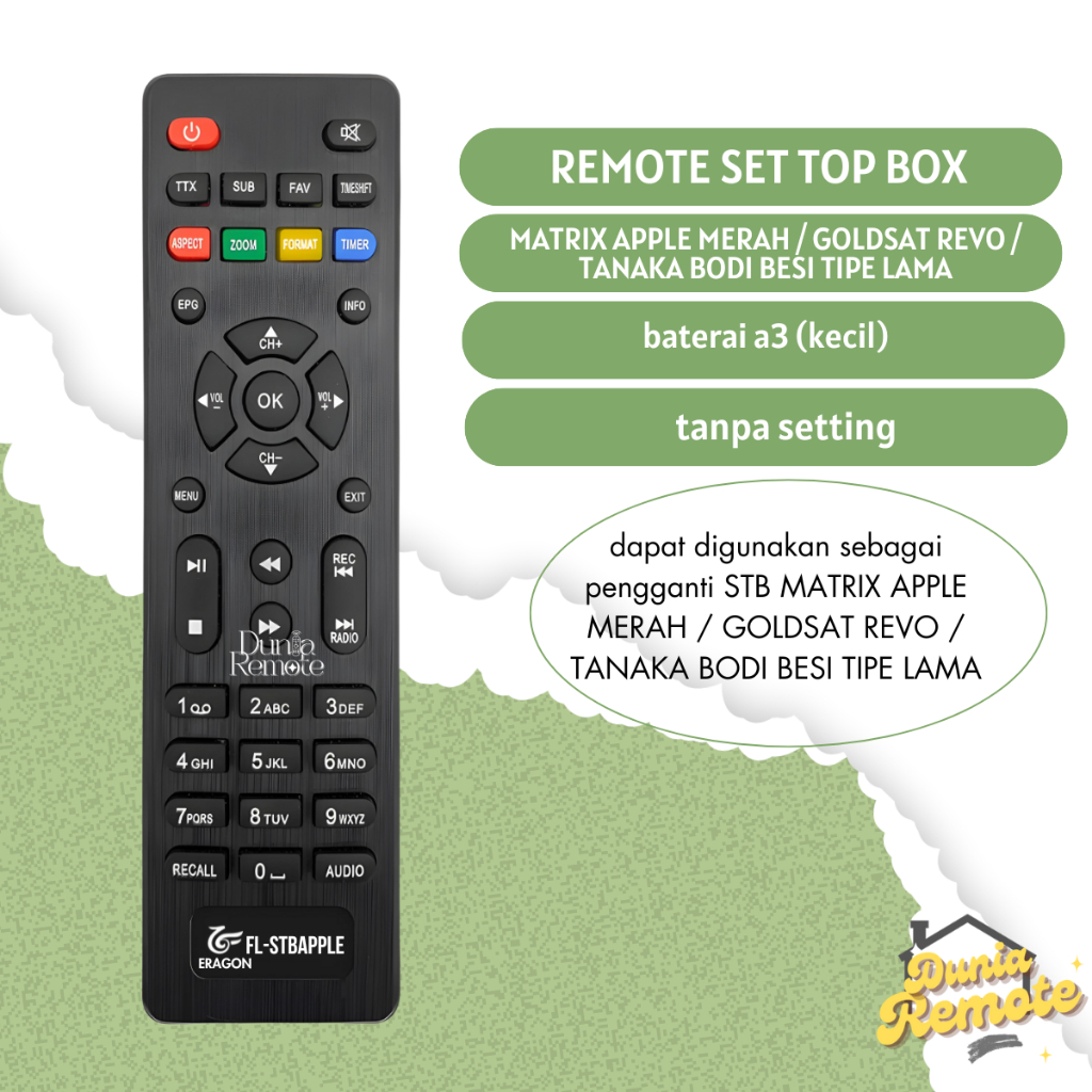 Jual Langsung Connect!!! Remot Remote Stb Matrix Apple Merah / GOLDSAT ...