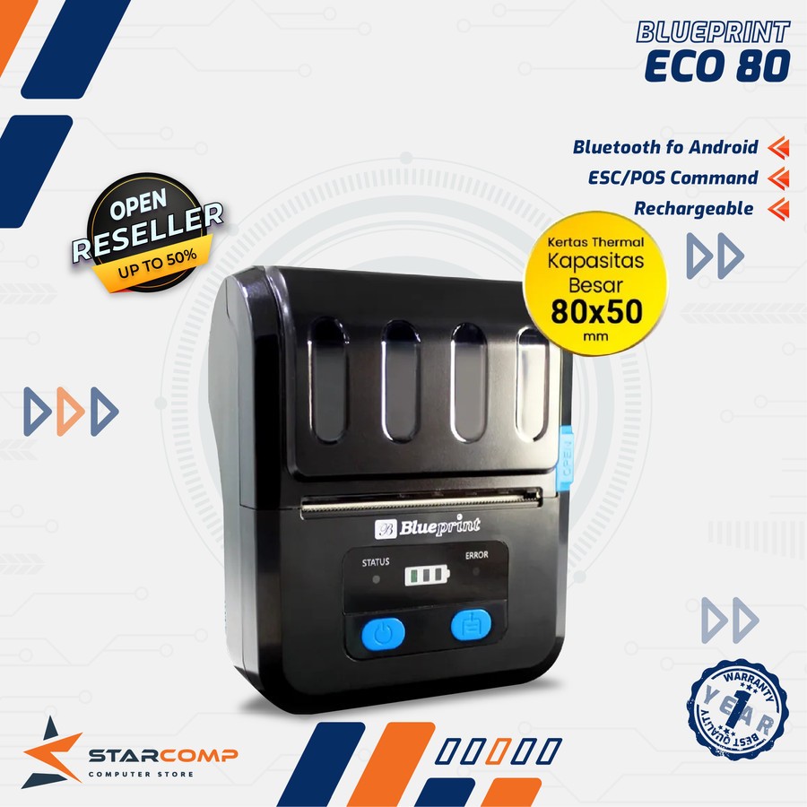 Jual Blueprint ECO 80 Printer Portable Thermal (USB + Bluetooth) ECO80 ...
