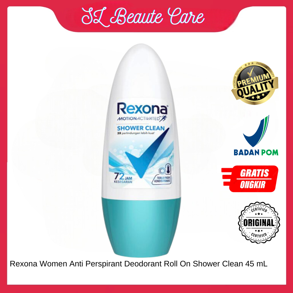 Jual Rexona Women Anti Perspirant Deodorant Roll On Shower Clean 45 mL | Shopee Indonesia