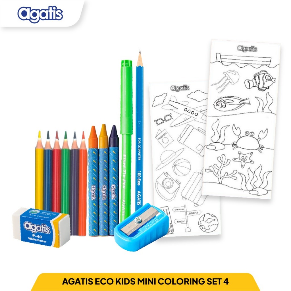 Jual AGATIS Eco - Kids Mini Coloring Set-4 - Paket Alat Tulis Hemat ...