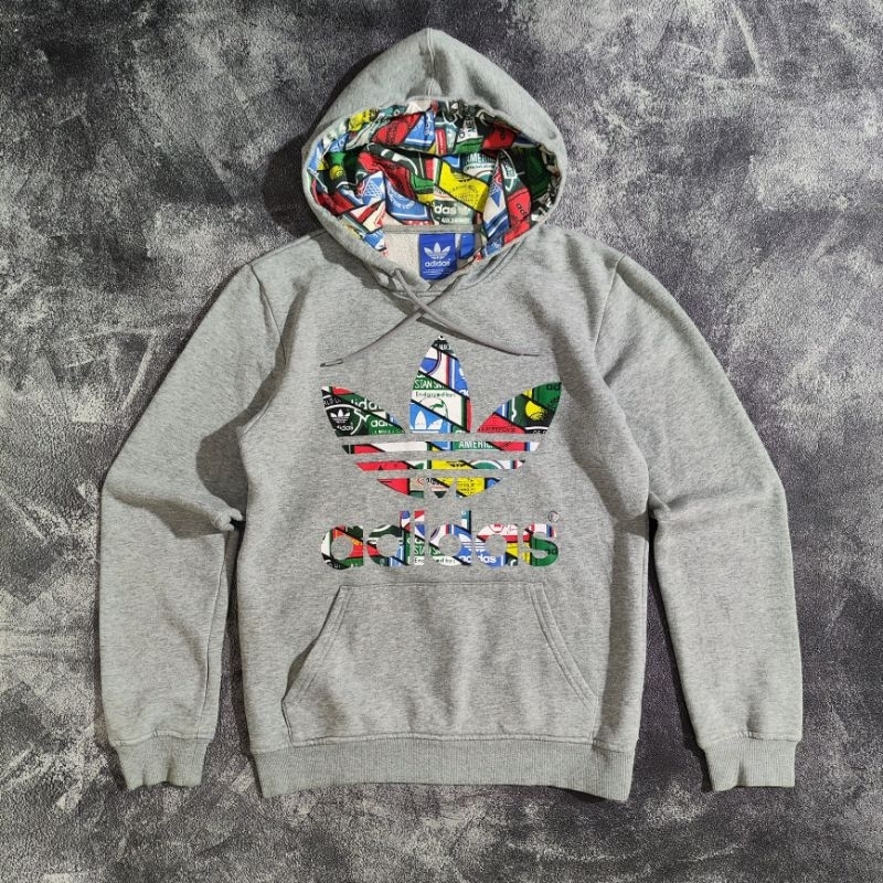 Jual ADIDAS Trefoil Label Sweat Back Pocket Hoodie (S-M) | Shopee Indonesia