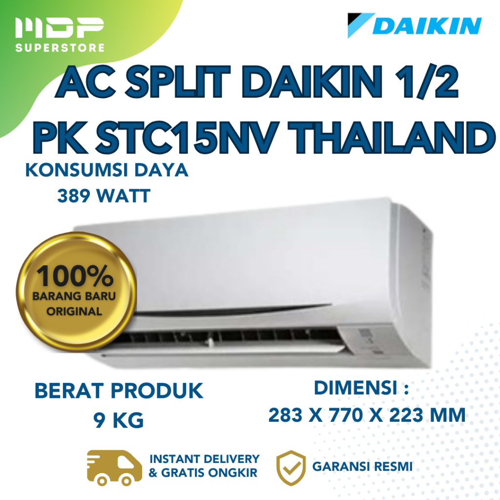 Jual AC SPLIT DAIKIN 1/2 PK STC15NV THAILAND (FTC15NV14)(INCLUDE : HA1234) | Shopee Indonesia