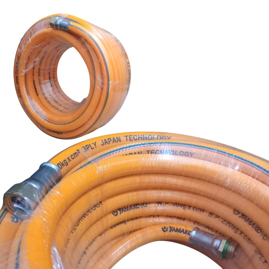 Jual Selang Kompresor Angin 10 Meter Yamakoyo Spray Hose 3 Ply Kuning ...
