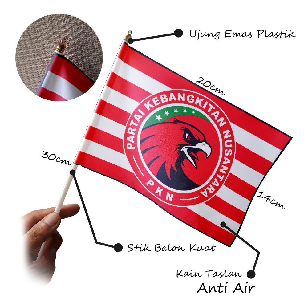 Jual Nazhifa Printing - Bendera Tangan Partai PKN Kebangkitan Nusantara ...