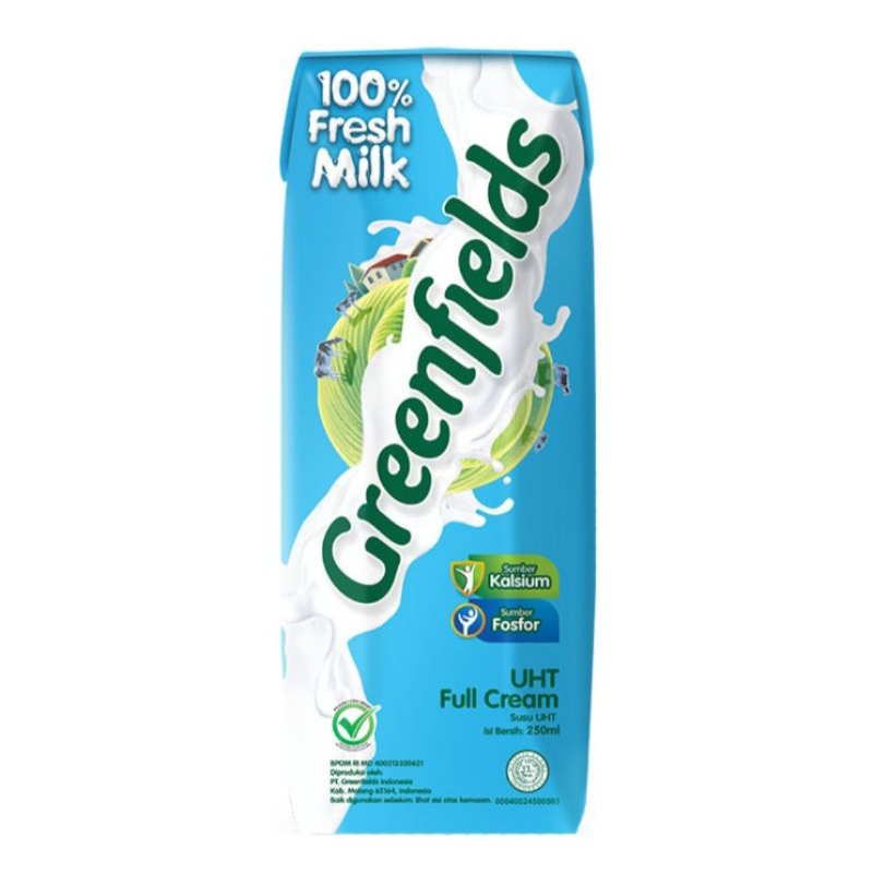 Jual Greenfields Susu UHT Full Cream Kotak 250 ml | Shopee Indonesia