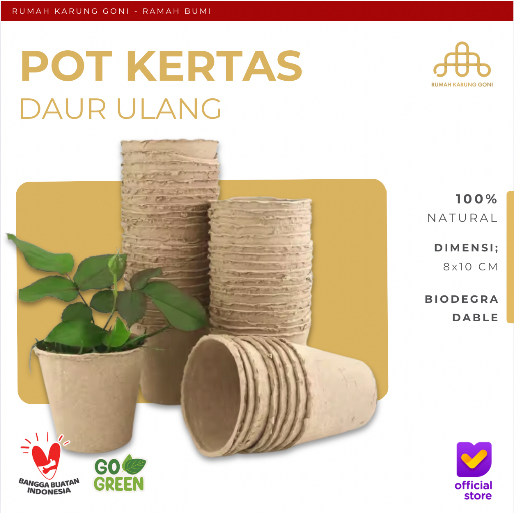 Jual Pot Kertas Daur Ulang- Pot Ramah Lingkungan - Pot Benih | Shopee ...