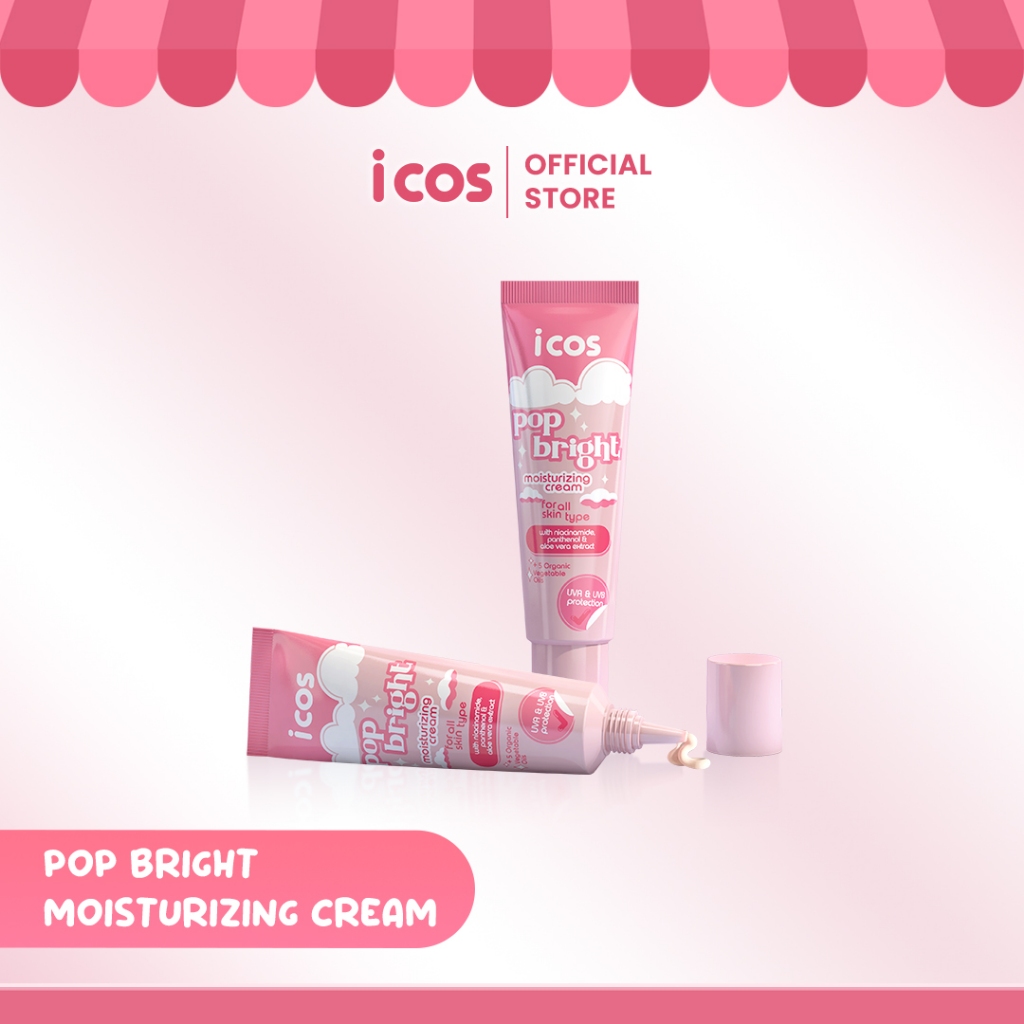 Jual Icos Cosmetics Pop Bright Moisturizing Cream / Pelembap Wajah ...
