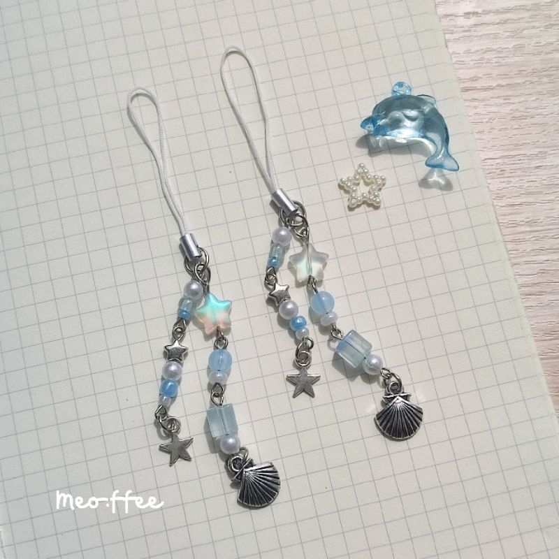 Jual seashell phone charm ⋆˙ beads phone charm gantungan hp manik manik ...