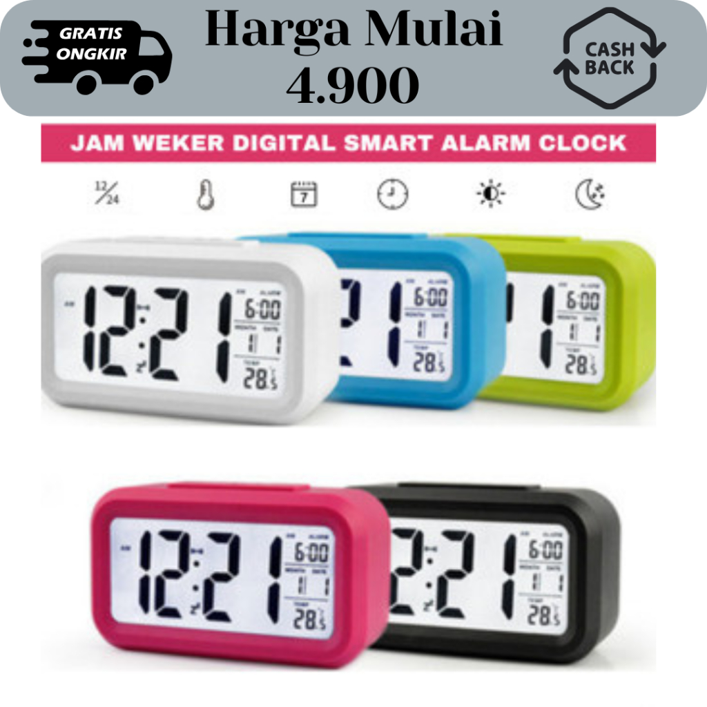 Jual Jam Weker Digital Jam Meja Smart Alarm Clock / Jam Meja Digital ...