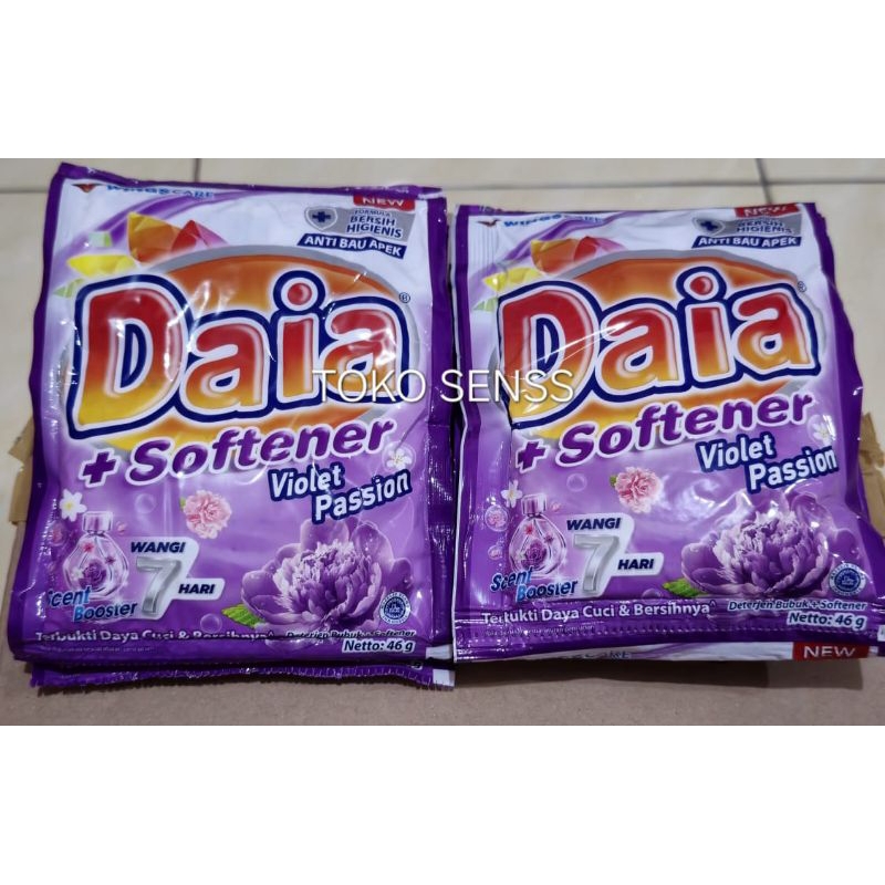 Jual DAIA VIOLET PASSION DETERJEN BUBUK + SOFTENER HARGA PER 1 RENCENG ...