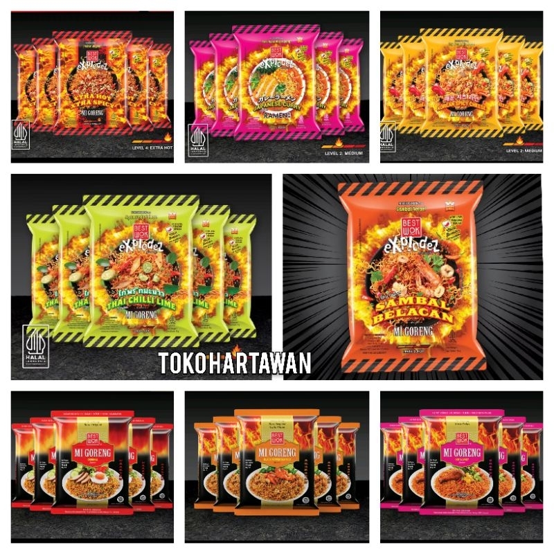 Jual BEST WOK mie goreng kuah (5pc) 8 varian rasa Thai chili lime ...